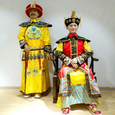 China Figura de cera realística Hyper 1:1 chinês do rei And Queen da estátua da cera do silicone à venda