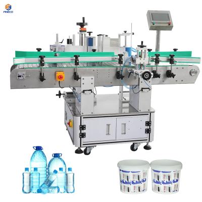 Cina FK805D Food 3 Roll Large Round Bottle Automatic Pail Bucket Labeling Machine For Protein Powder Paint Barrel in vendita