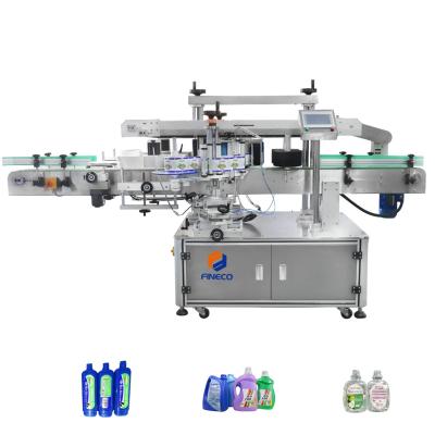 China Food FINECO Shampoo Bottle Glass Jar Double Sides Labeler Stainless Steel Bottle Two Sides Labeling Machine à venda