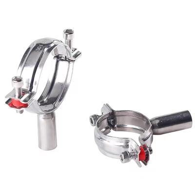 China WZ Sanitaire SS 304 316 Single Pin Clamp Tri Clamp Fittings Pipe Hanger Pipe Holder 1/8