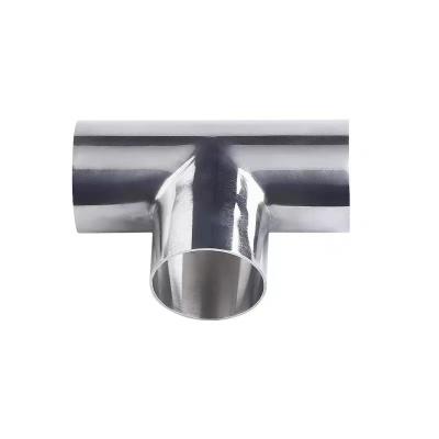 China SS304 CF8 Roestvrij staal gelast polijst sanitair buis montage 3 Way Tees ISO DIN Te koop