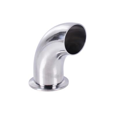China Roestvrij staal 304 316L Single Tri-clamp Quick Install 90 Grade Elbow Pipe Fitting Te koop