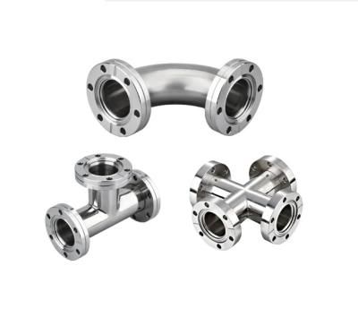 Cina Acciaio inossidabile 301/304/316 KF Equal Tee Connect Flange Vacuum Fitting con supporto OEM in vendita