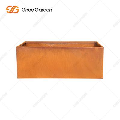 China Plantador decorativo exterior do metal de Corten plantador retangular da parede do metal do grande à venda