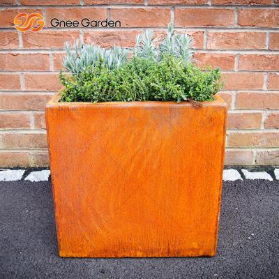 Cina Personalizzi il giardino d'acciaio di Corten che pianta i grandi vasi da fiori della scatola in vendita