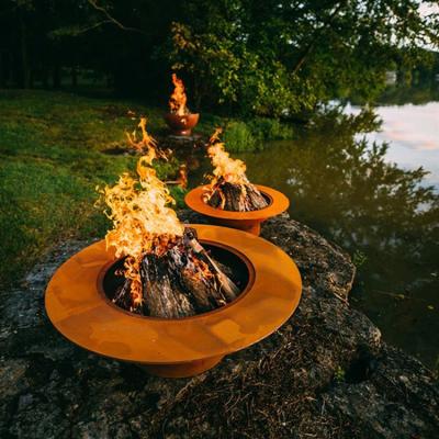 Cina acciaio d'acciaio Firepit Prerusted del giardino della Tabella del fuoco di 550mm-1500mm Corten in vendita