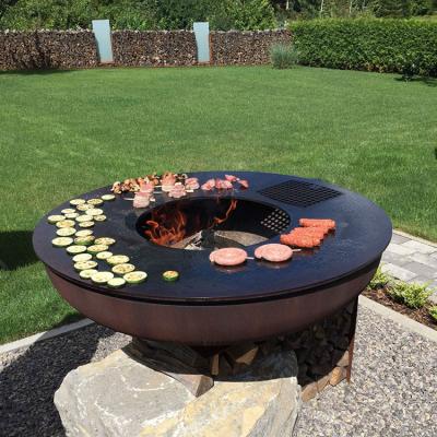 Cina Corten Steel KD Outdoor BBQ Fire Pit rotondo pre arrugginito in vendita