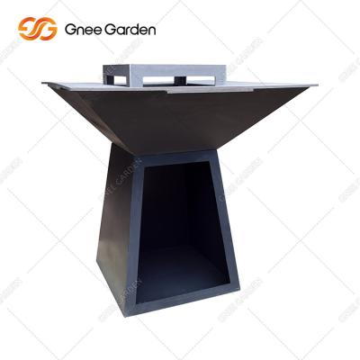 Cina Barbecue braciere in acciaio Corten arrugginito con deposito di tronchi BBQ Grill a gas Griglia per barbecue all'aperto in vendita