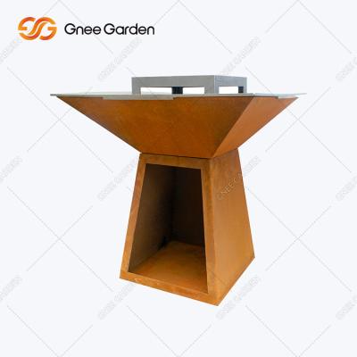 Cina Personalizza il barbecue all'aperto del pozzo del fuoco della griglia del piano cottura in acciaio Corten in vendita