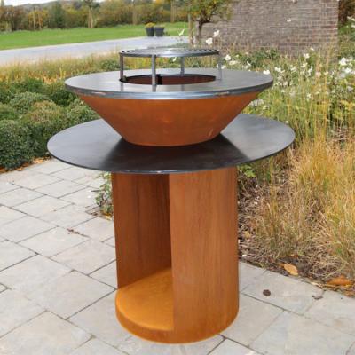Cina Bbq da Giardino per Esterni Griglia da Cucina Barbecue in Acciaio Corten a Legna in vendita