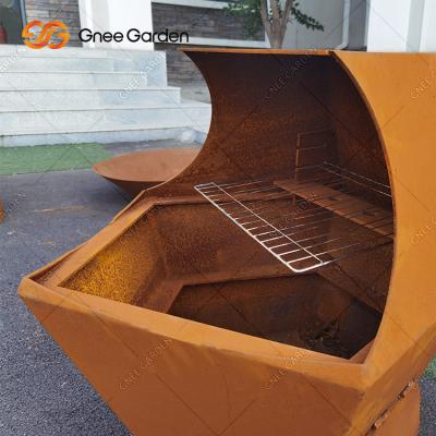 中国 屋外のCortenの鋼鉄金属の火ピットのバーベキューのグリルBbqのブレジャ グリル 販売のため