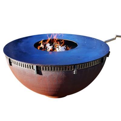 Cina Acciaio corten per falò portatile a doppio strato per bruciare il barbecue da campeggio in vendita