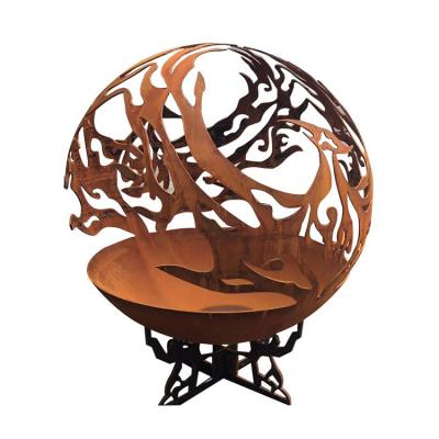 Cina Pozzo del fuoco d'acciaio del modello di Phoenix del pozzo del fuoco della sfera di Corten del patio esterno per il riscaldamento del giardino in vendita