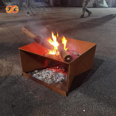 Cina Legno del giardino che brucia l'acciaio Firepit di Corten per il campeggio del cortile in vendita
