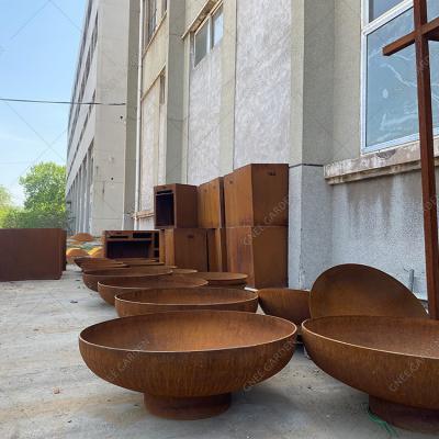 Cina Combustione di legno di riscaldamento del giardino di Corten del camino moderno all'aperto d'acciaio di Firepit in vendita