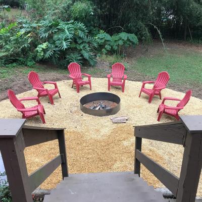 Cina Legno d'acciaio all'aperto di Pit Garden Round Fire Bowl del fuoco di Corten che brucia colore nero in vendita