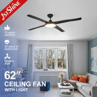 Quality Modern Black LED Ceiling Fan 4 ABS Blades Energy Saving DC Motor for sale