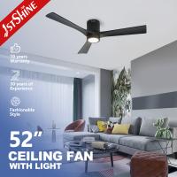 Quality Low Profile 52inch Decorative Flush Mount Ceiling Fan With LED Light for sale