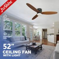 Quality Dimmable 6 Speed 52in LED Ceiling Fan With 3 Solid Wood Blades for sale