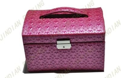Cina Contenitori di gioielli su ordinazione del cuoio dell'unità di elaborazione di rosa, contenitori di regalo del cartone dei gioielli di modo in vendita