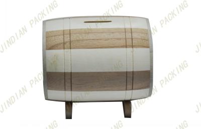 Cina Contenitori di regalo di legno solidi di forma del tamburo, contenitori di legno di piccolo vaso di risparmio per i mestieri in vendita