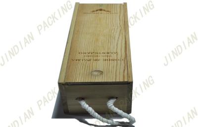 Cina Contenitori di regalo di legno normali su misura per l'imballaggio del vino con il coperchio fatto scorrere in vendita