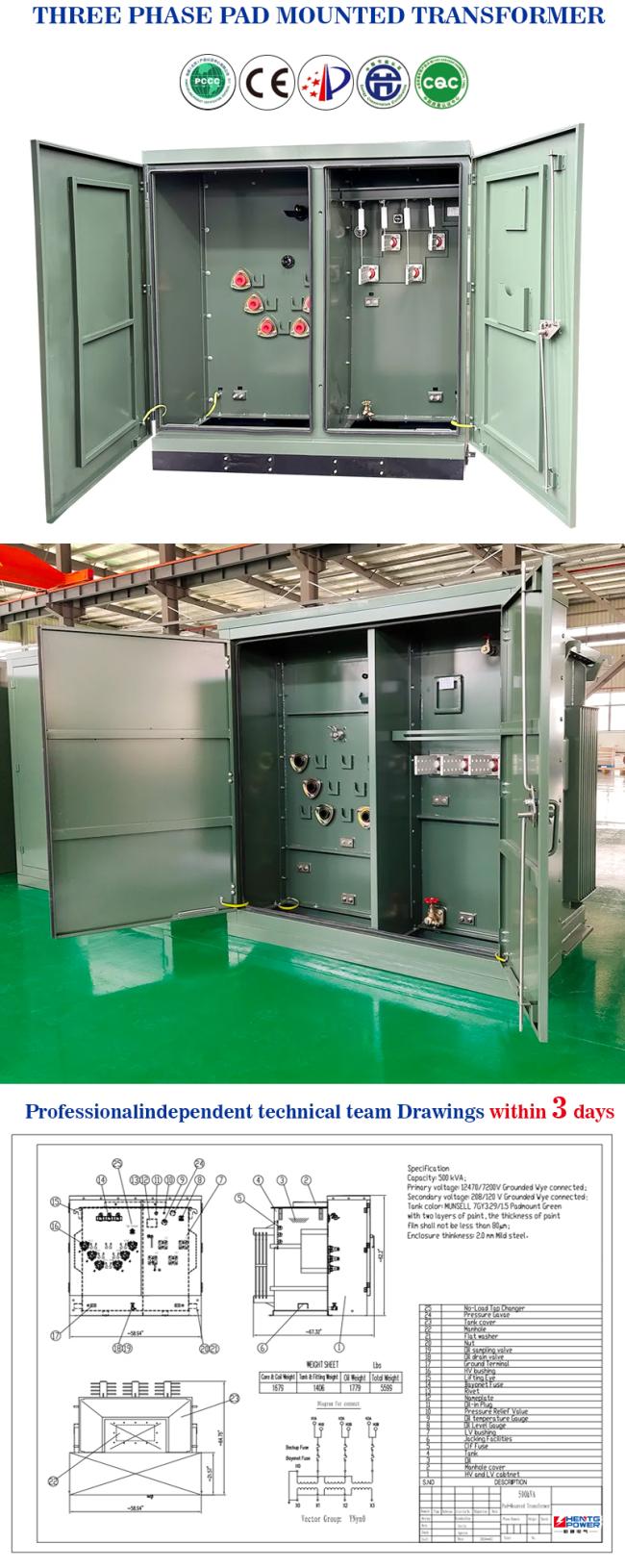 Three Phase Pad Mounted Transformer technical specifications