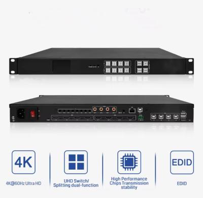 China Soporte EDID 18Gbps 4 x 4 HDMI Matrix Switcher para visualización de vídeo personalizada en venta