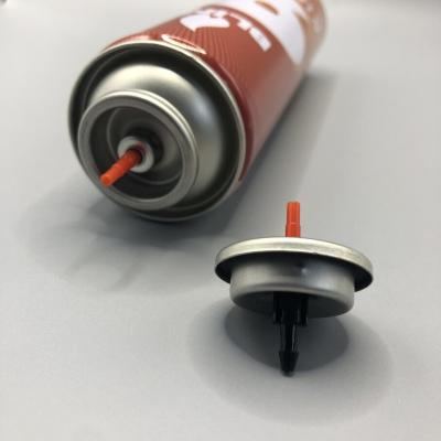 中国 Inverted Housing Gas Lighter Refill Valve with Refillable Mounting Cup Both Sides and Clear Lacquered Tinplate 販売のため