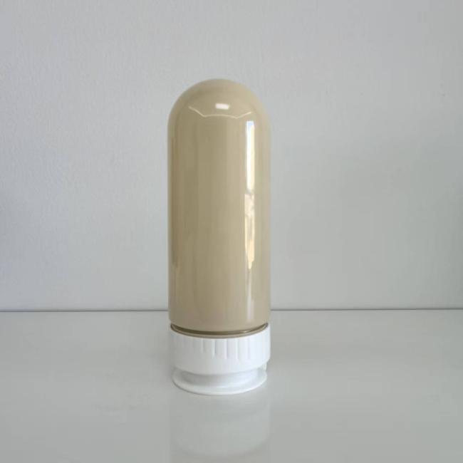 200ml/250ml Round PET Plastic Bottle with Black Anti-Theft Screw Cap for Food Packaging