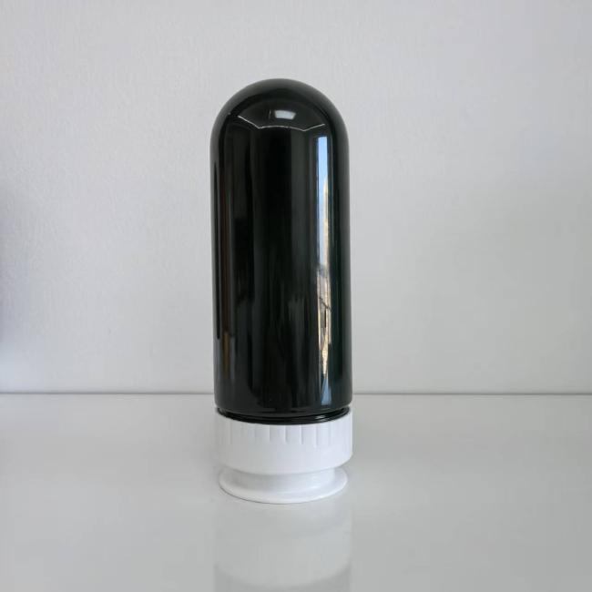 200ml/250ml Round PET Plastic Bottle with Black Anti-Theft Screw Cap for Food Packaging