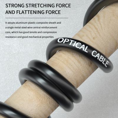 중국 Black Outdoor Armored Fiber Optic Cable G652D Duct Optical Fiber Cable 판매용