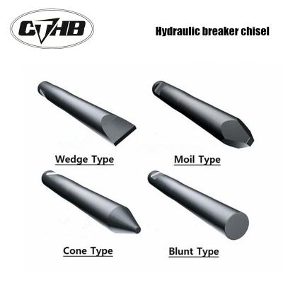 China blunt type Hydraulic Breaker Moil Point Chisel for Rock Hammer Soosan SB121 Chisel for sale