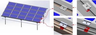 Cina Vite di alluminio del supporto di messa a terra della struttura del supporto sistema del montaggio di pannello solare Fuori morsetto solare della ferrovia del sistema a griglia in vendita