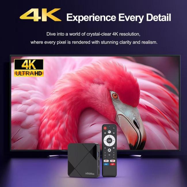 H96 Max TV Box displaying 4K UHD HDR content