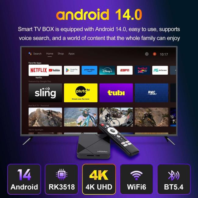 H96 Max Android 14.0 interface and voice control features