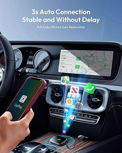 Easy plug and play installation of wireless CarPlay adapter