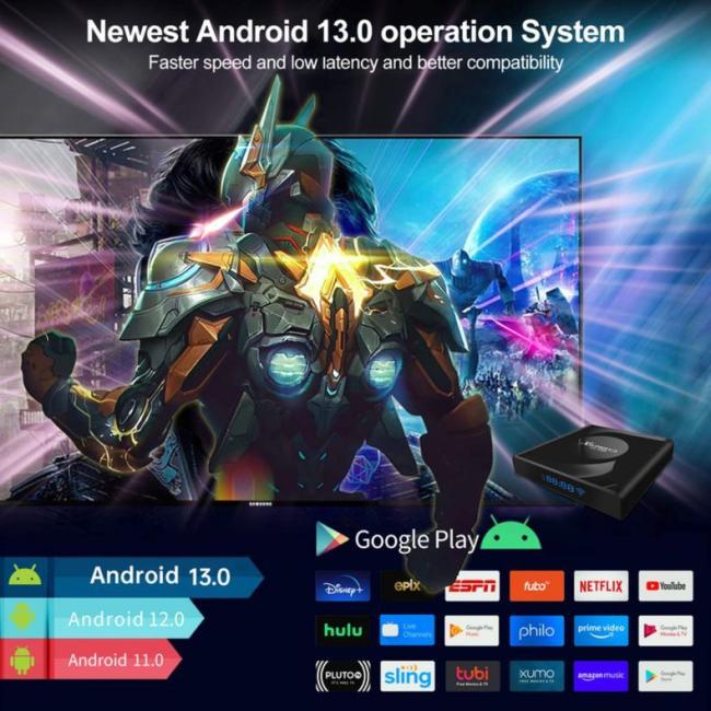 X88 PRO Android 13 interface and app store access