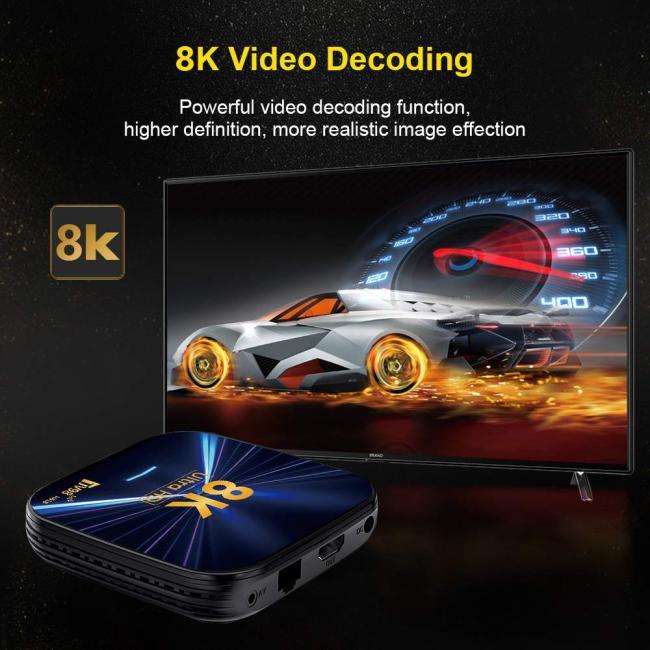 8K video playback demonstration on Voda TV Box
