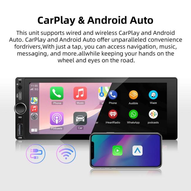 CarPlay and Android Auto interface demonstration