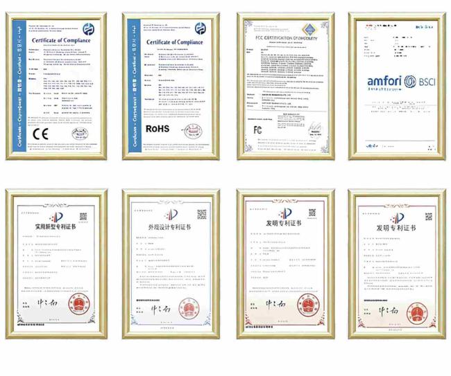 Product certifications and patents documentation