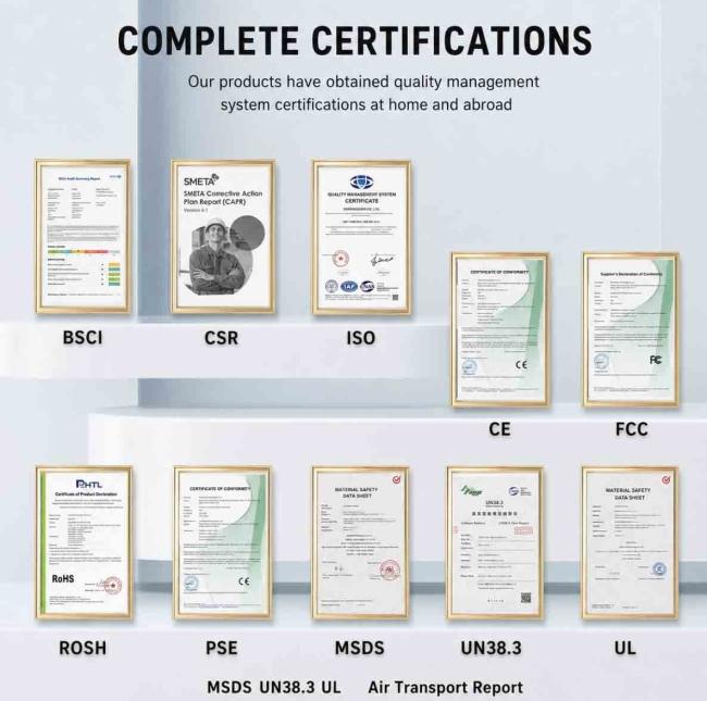 Product certification document