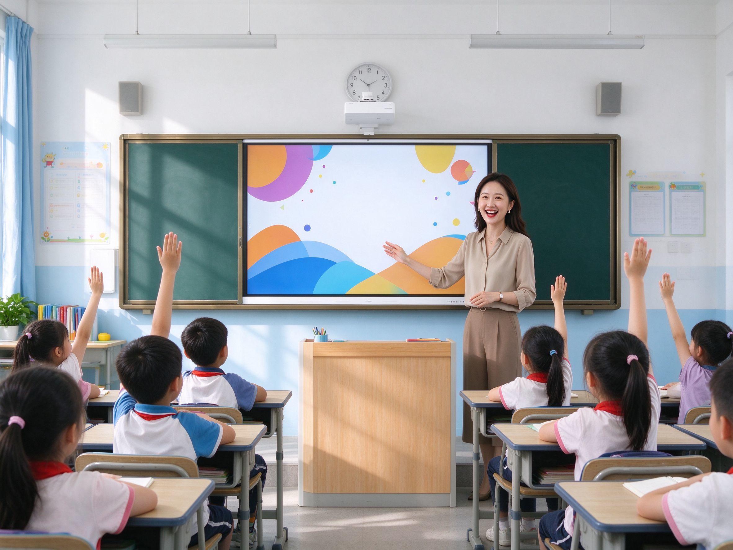 Interactive panel used in a K-12 classroom