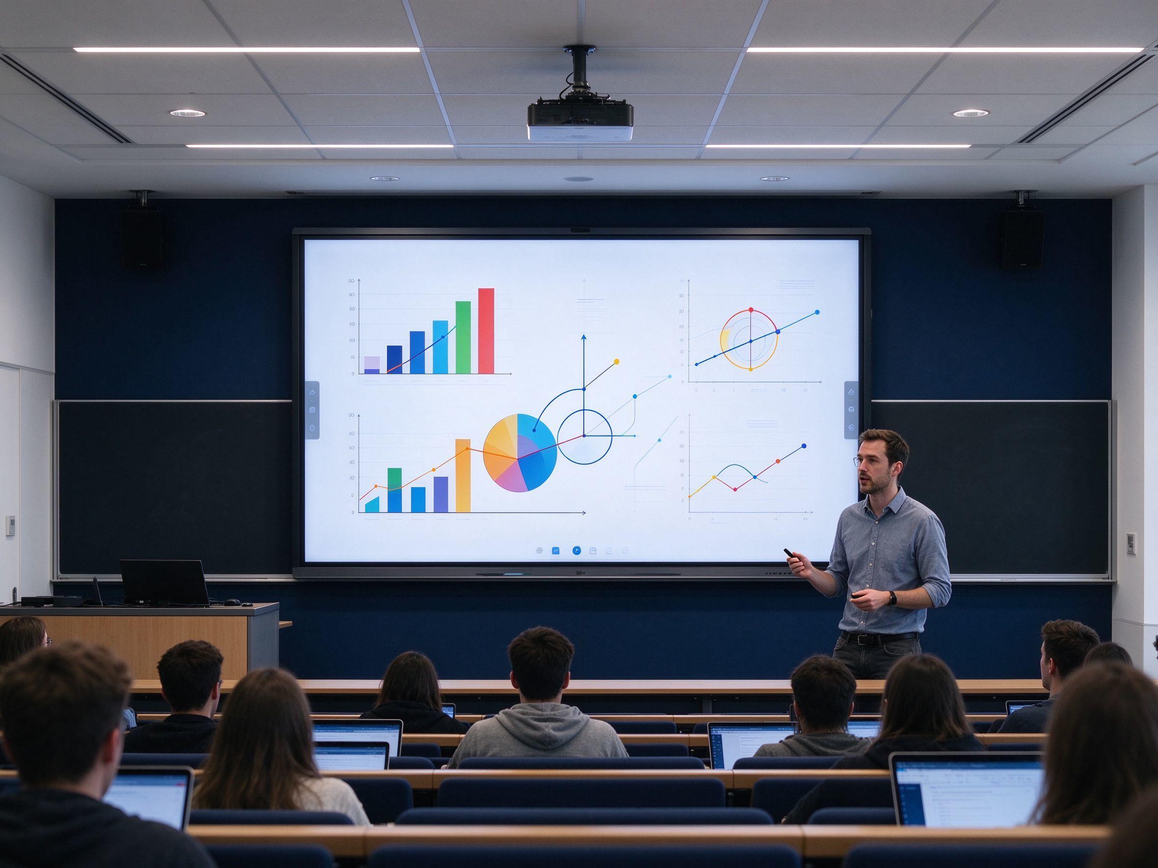 Large interactive display in a university lecture hall