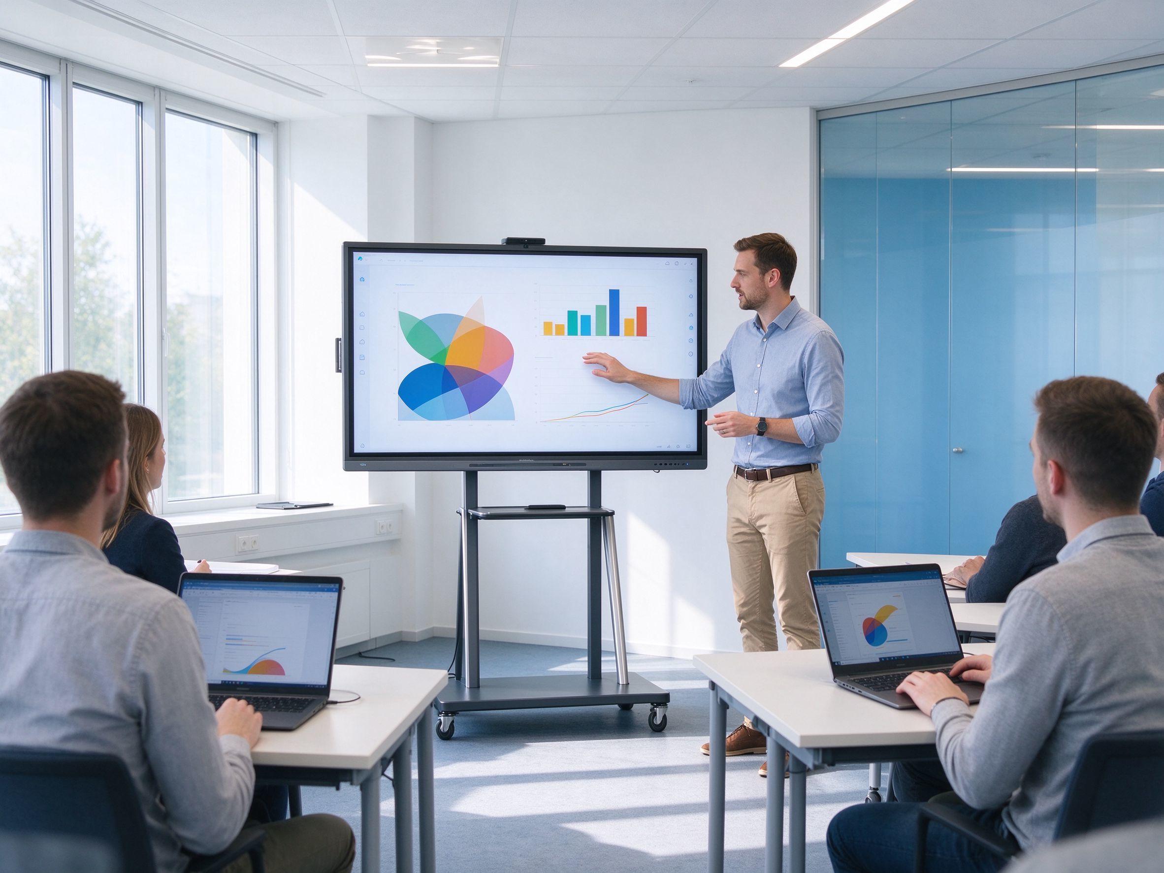 Interactive flat panel in a training center