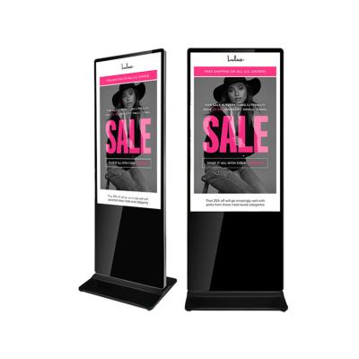 China 55 65 75inch Interactive Android System Vertical Floor Stand Indoor Hotel Digital Signage for sale