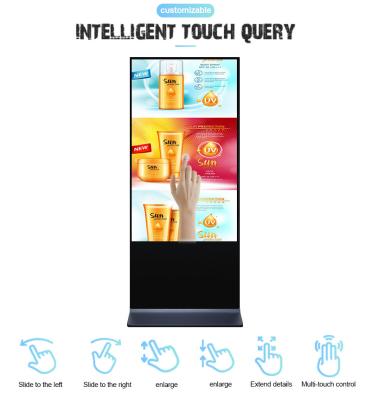 Chine Affichage LCD intérieur de 55 pouces écran tactile kiosque 1920x1080 2k affichage Android plancher debout banque signalisation numérique à vendre