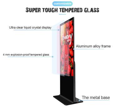 Chine Affichage LCD intérieur de 55 pouces écran tactile kiosque 1920x1080 2k affichage Android plancher debout banque signalisation numérique à vendre