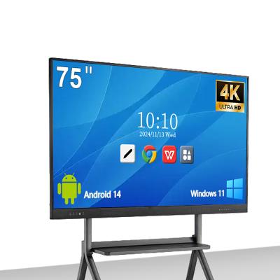 China Qtenboard Cheap Price 65 75 Inch School Interactive Monitor Flat Panel LCD Digital Touch Screen Whiteboard Smart White Board for Classroom for sale
