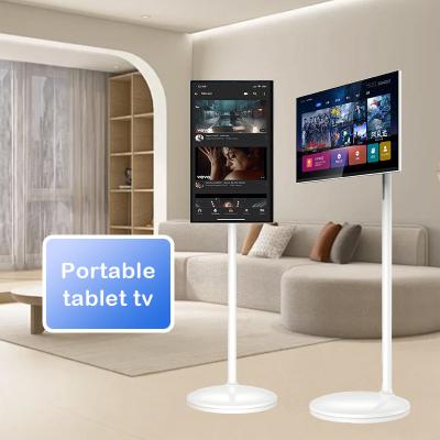 China Qtenboard Weiß 6GB+128GB Bewegliches Ladegerät Touchscreen Mini Android Eingebaute Batterie Portable TV auf Rädern mit Lautsprecher zu verkaufen